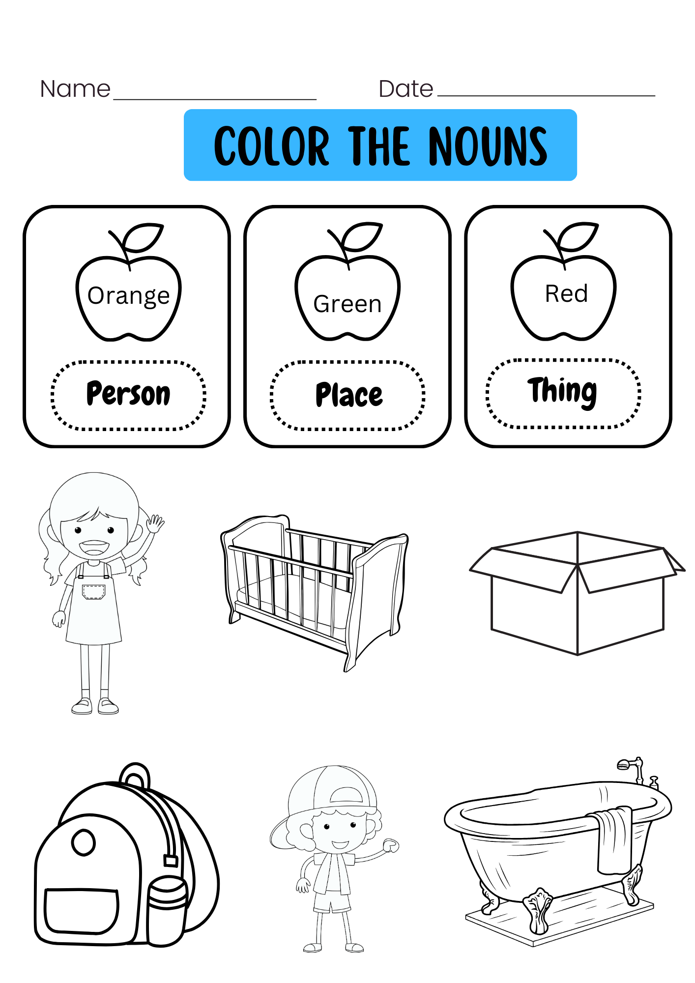 Noun Worksheets Kindergarten Printable Worksheet On Nouns | Worksheet
